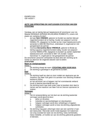 Calaméo - Akte van oprichting Stichting Hein voor KiKa