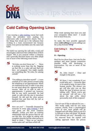 Calaméo - Cold Calling Opening Lines