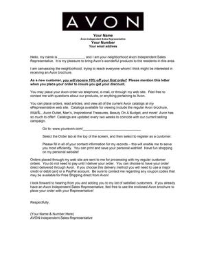 Calaméo - Avon cavassing letter