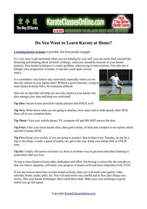 Calaméo - How to Learn Karate at Home