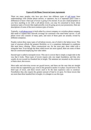 Calaméo - Types of Cell Phone Towers in Lease Agreements