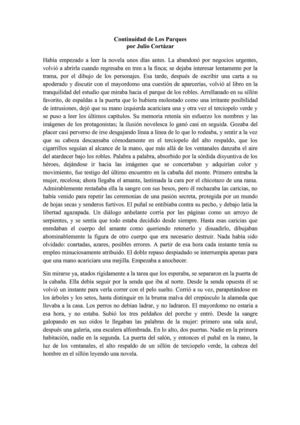 Calaméo - Continuidad de los parques, un cuento de Julio Cortázar
