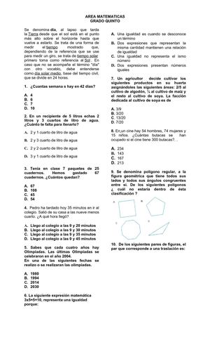 Calaméo - EVALUACION DE MATEMATICAS GRADO 5° Y 6°