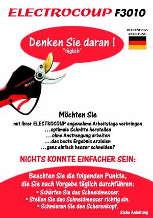 Calaméo - Infaco F3010 - Bedienungs Anleitung electronic pruning shear ...