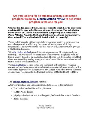 Calaméo - Does The Charles Linden Method Really Work Against Panic Attacks?