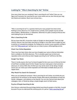 Calaméo - Looking for Who is Searching for Me Online