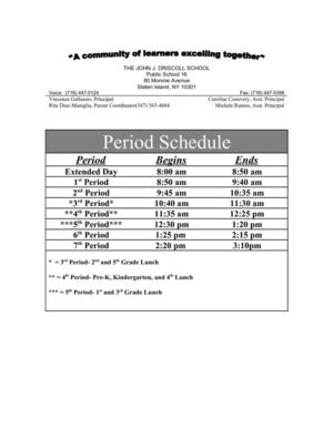 Calaméo - Period Schedule