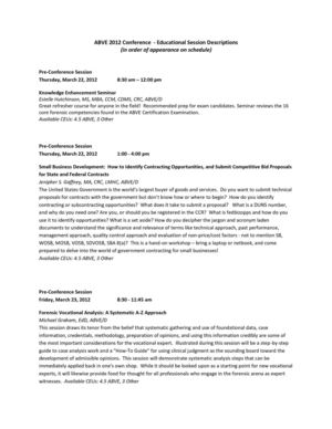 Calaméo - ABVE 2012 Conference - Full Session Descriptions
