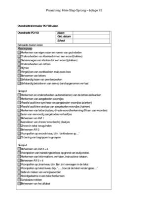 Calaméo - Bijlage 15 projectmap Overdrachtsformulier lezen POVO