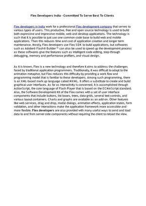 Calaméo - Flex Developers India - Committed to serve best to clients