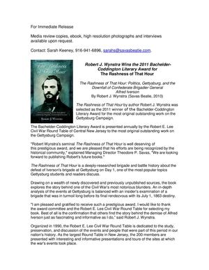 Calaméo - Robert J. Wynstra Wins the 2011 Bachelder-Coddington Literary ...