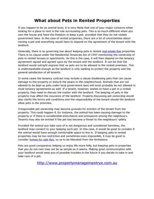 Calaméo - What About Pets in Rented Properties