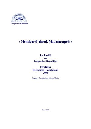 Calaméo - La Parité en Languedoc-Roussillon Elections Régionales et cantonales 2004