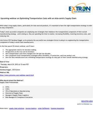 Calaméo - Upcoming webinar on Optimizing Transportation Costs with an ...