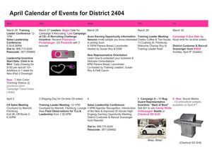 Calaméo - April Calendar of Events for District 2404