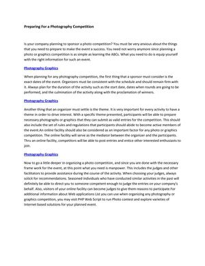 Calaméo - Preparing For a Photography Competition