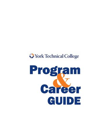 Calaméo - York Technical College Program & Career Guide