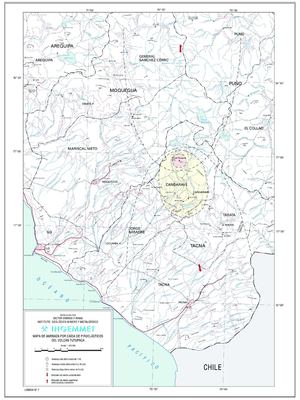 Calaméo - Mapa 7- Mapa de Amenaza por caida de piroclasticos del Volcan ...