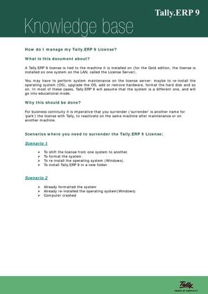 Calaméo - How do I Surrender the license | Tally TDL | Tally Tips ...