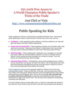 Calaméo - Public Speaking for Kids