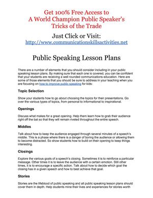 Calaméo - Public Speaking Lesson Plans