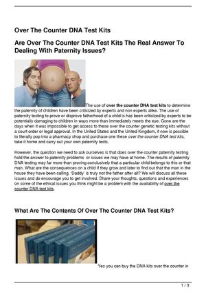 Calaméo - Over The Counter DNA Test Kits