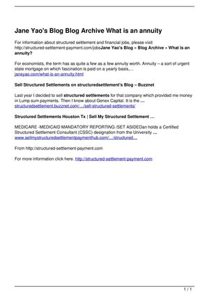 Calaméo - Jane Yao's Blog Blog Archive What is an annuity