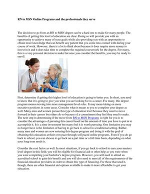 Calaméo - RN to MSN Online Programs and the professionals they serve