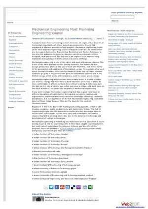 Calaméo - Mechanical Engineering Most Promising Engineering Course