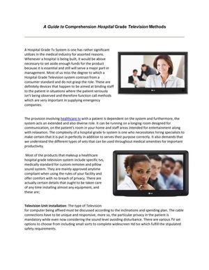 Calaméo - A Guide to Comprehension Hospital Grade Television Methods