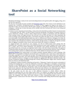 Calaméo - SharePoint as a Social Networking tool