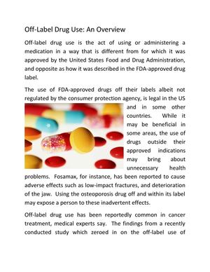 Calaméo - Off-Label Drug Use An Overview
