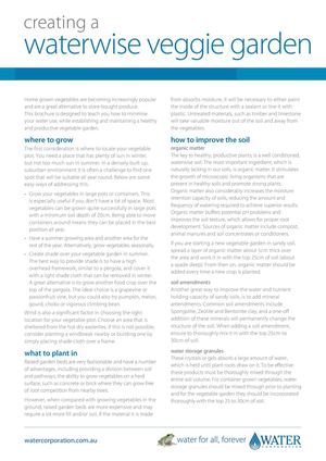 Calaméo - Creating A Waterwise Veggie Garden - Australia Water Corporation