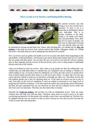 Calaméo - Have a Look at Car Reviews and Rating Before Buying