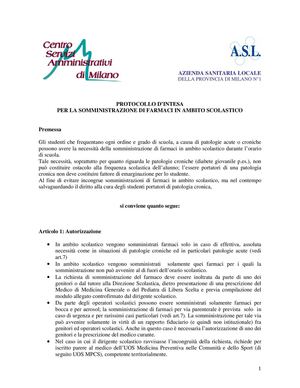 Calaméo - protocollo di intesa per la somministrazione di farmaci in ...