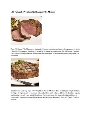 Calaméo - All Natural - Premium Gold Angus Filet Mignon