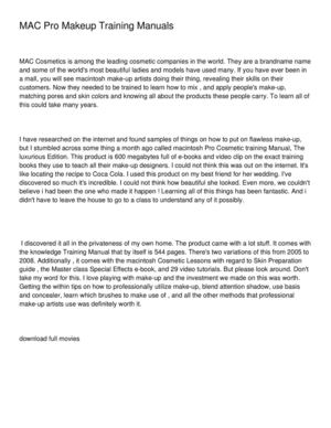 Calaméo - MAC Pro Makeup Training Manuals