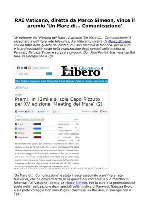 Calaméo - Marco Simeon: Il premio ‘Un Mare di… Comunicazione’ assegnato ...