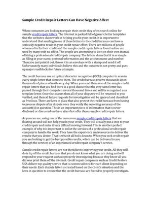 Calaméo - sample credit repair letters