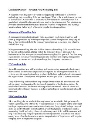 Calaméo - Consultant Careers – Revealed 3 Top Consulting Jobs