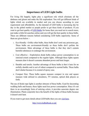 Calaméo - Importance of LED Light bulbs