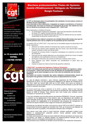 Calaméo - Profession de foi CGT Thales Rungis 15/11/2012