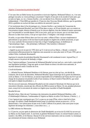 Calaméo - Algérie: L’assassinat du président Boudiaf