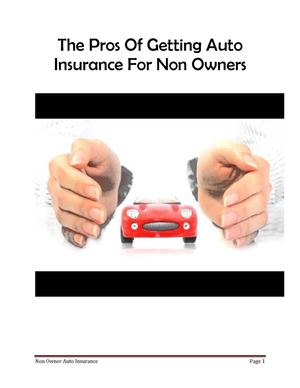 Calaméo - A Brief Introduction To Non Owner Auto Insurance