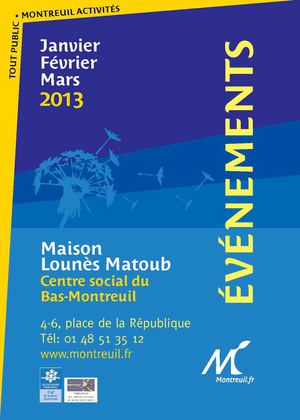 Calaméo - Maison Lounès Matoub à Montreuil - Programme de janvier à ...