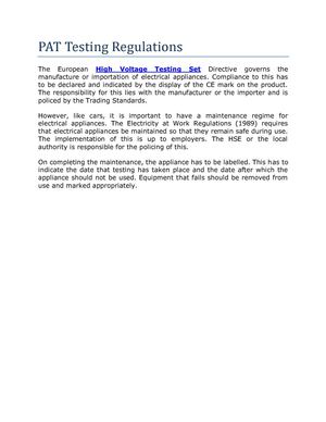 Calaméo - PAT Testing Regulations