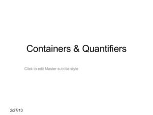 Calaméo - Containers & Quantifiers