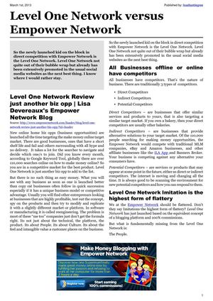 Calaméo - Level One Network Review just another biz opp