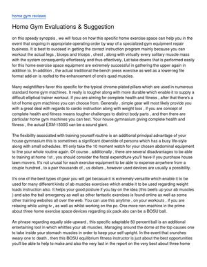 Calaméo - Home Gym Evaluations & Suggestion S