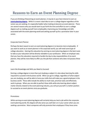 Calaméo - Reasons to Earn an Event Planning Degree